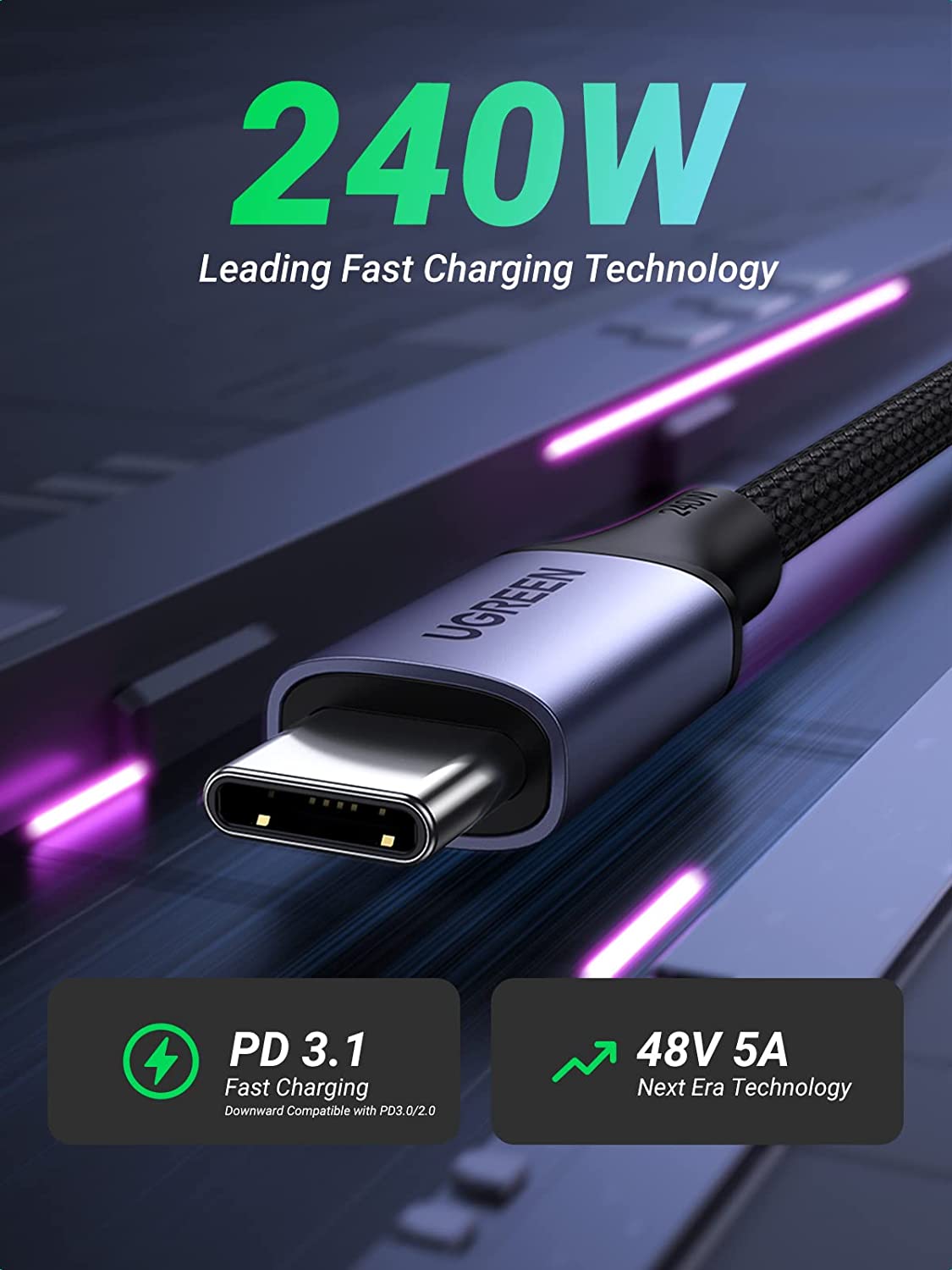 UGREEN 240W PD3.1 USB-C to USB-C Cable | UGREEN CA