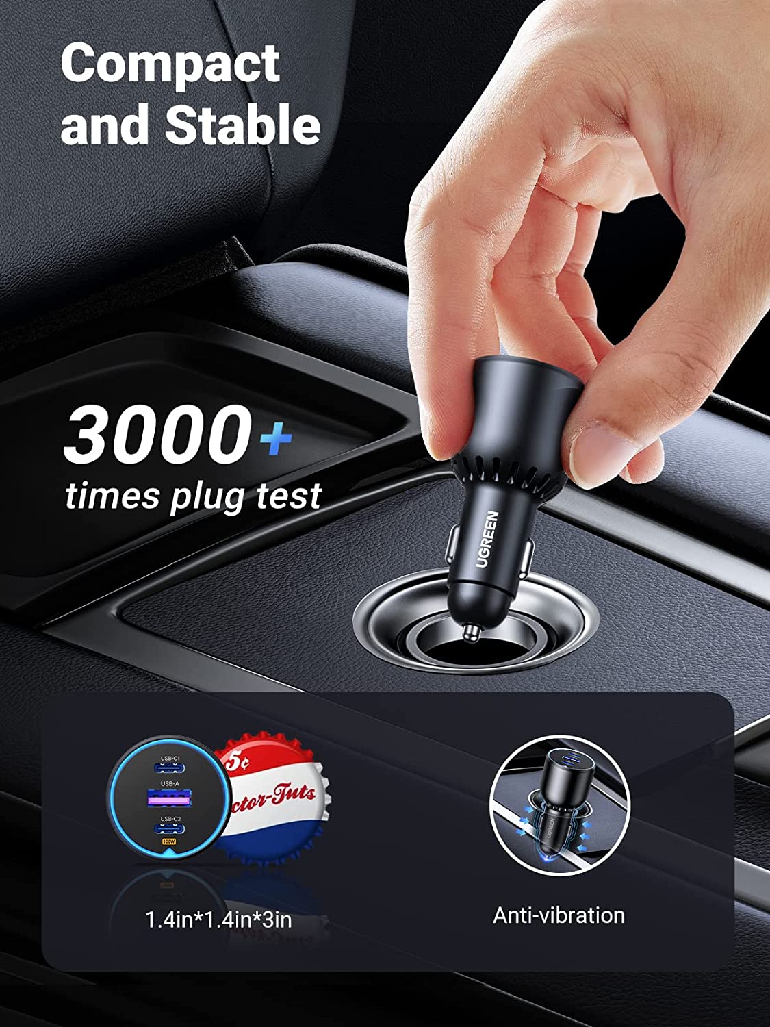 UGREEN 130W USB C Car Charger-3 Ports | UGREEN CA